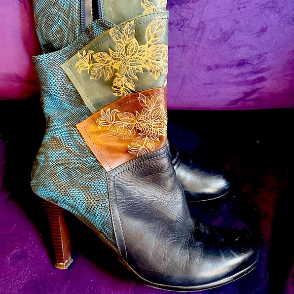 L'ATISTE | Shoes | Size 4 Lartiste Spring Step Blue Brown Boho Western ...